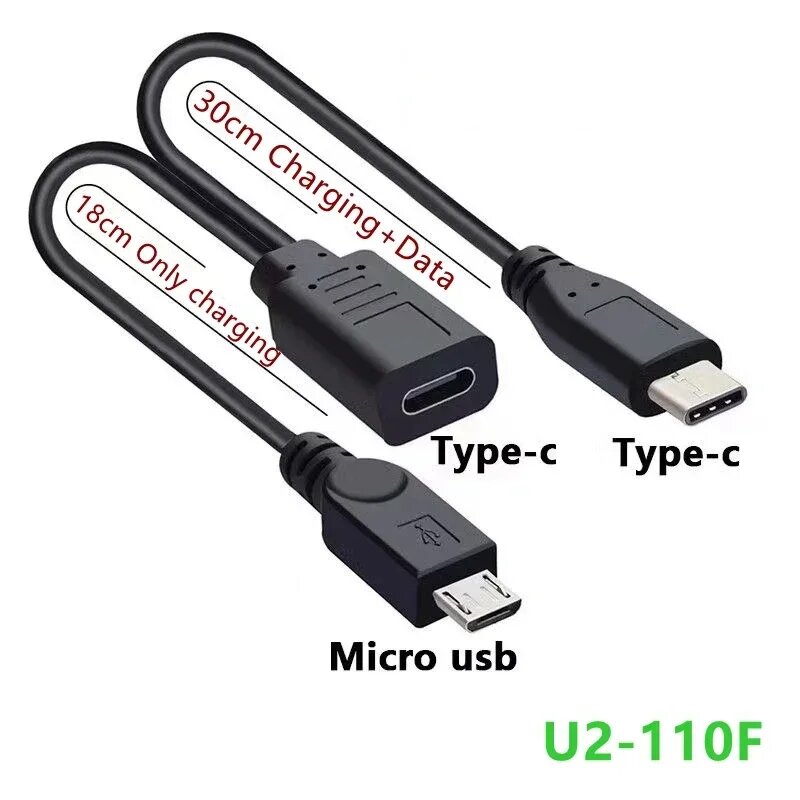 Разветвитель Micro USB Type-C черный U2-110F