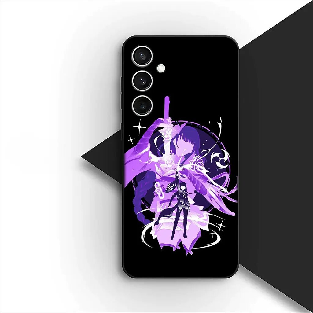 Черный чехол iPhone 7 Genshin Impact Райден Шогуном, Цвет: 2