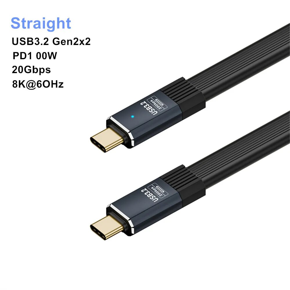 USB C - USB C кабель 0.2m, Black, USB3.2 Gen2x2, 20Gbps, 8K@60Hz, PD