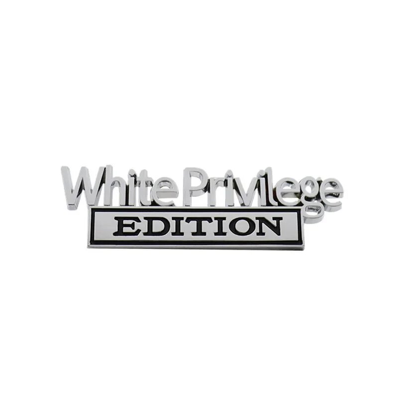 Наклейка на капот "White Privilege Edition" chrome-black