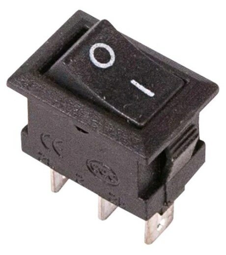 Переключатель клавишный 250В 3А 2-позиционный On-On черный Micro