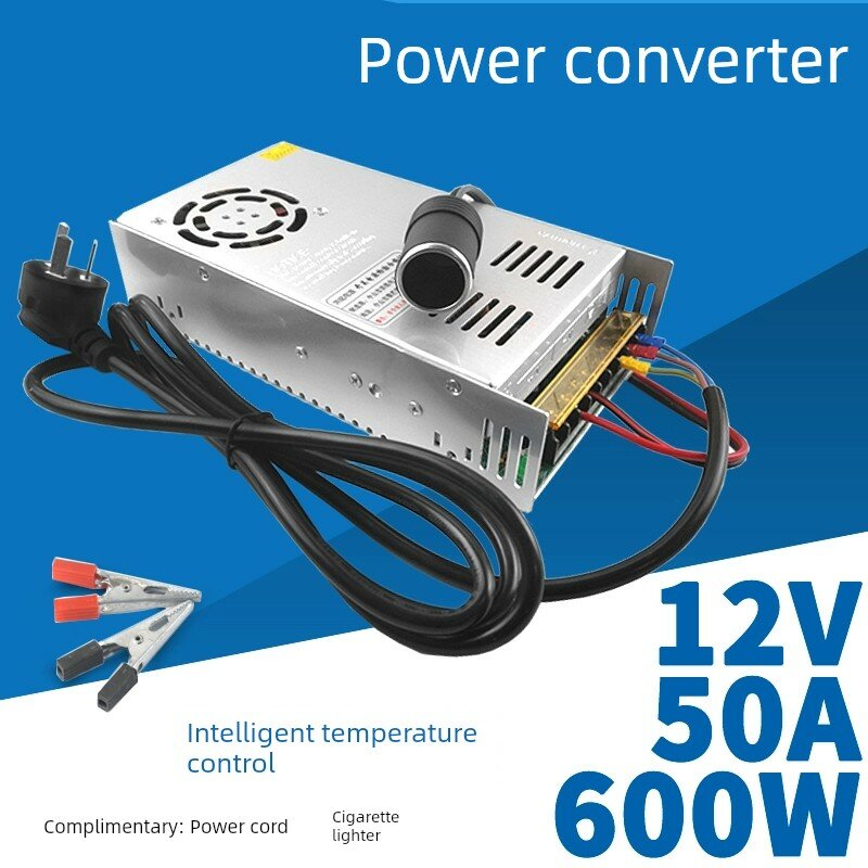 12V 600 Вт преобразователь с терморегулятором и адаптером для прикуривателя