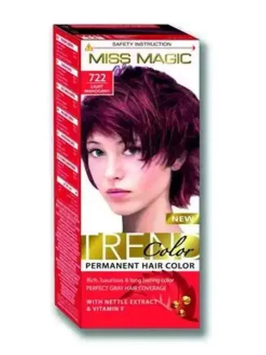 MISS MAGIC Стойкая краска для волос 722 красное дерево светлое