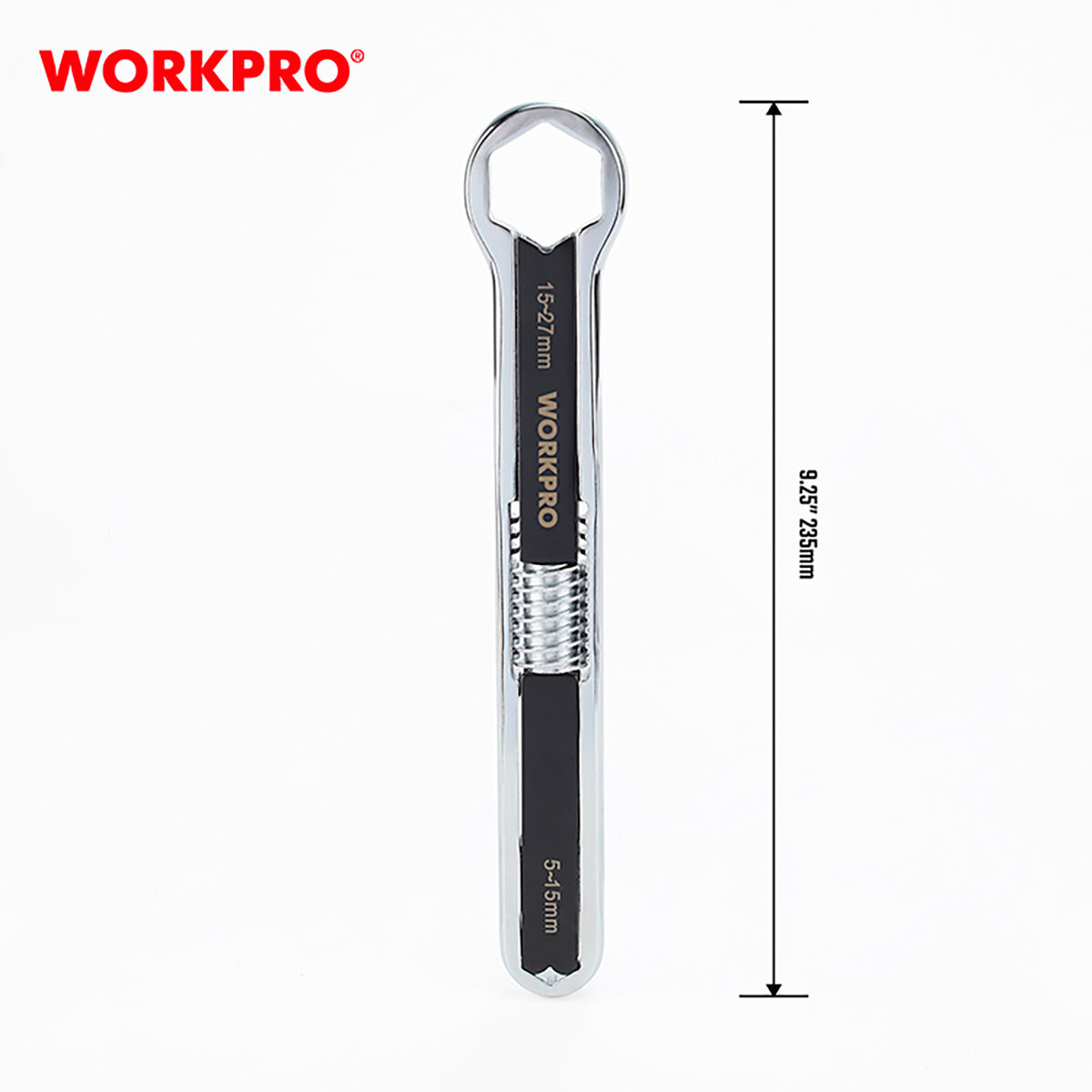 Ключ разводной "Workpro", 5 - 27 мм, хромованадиевая сталь (WP272016) — фото 1