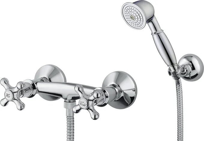 Смеситель для душа M&Z Epoca Epoca EPC01501 с душевым гарнитуром, хром, глянцевый, настенный, латунный, смеситель для ванны с душем