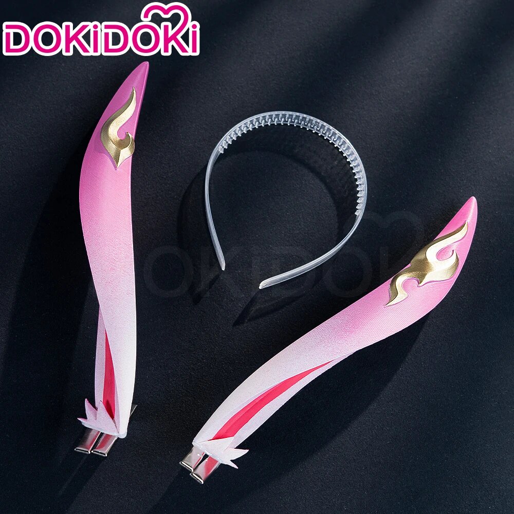Косплей уши и хвост Серебряного Волка L. V.999 Honkai: Star Rail Розовый, Evanescia Ears, IN STOCK