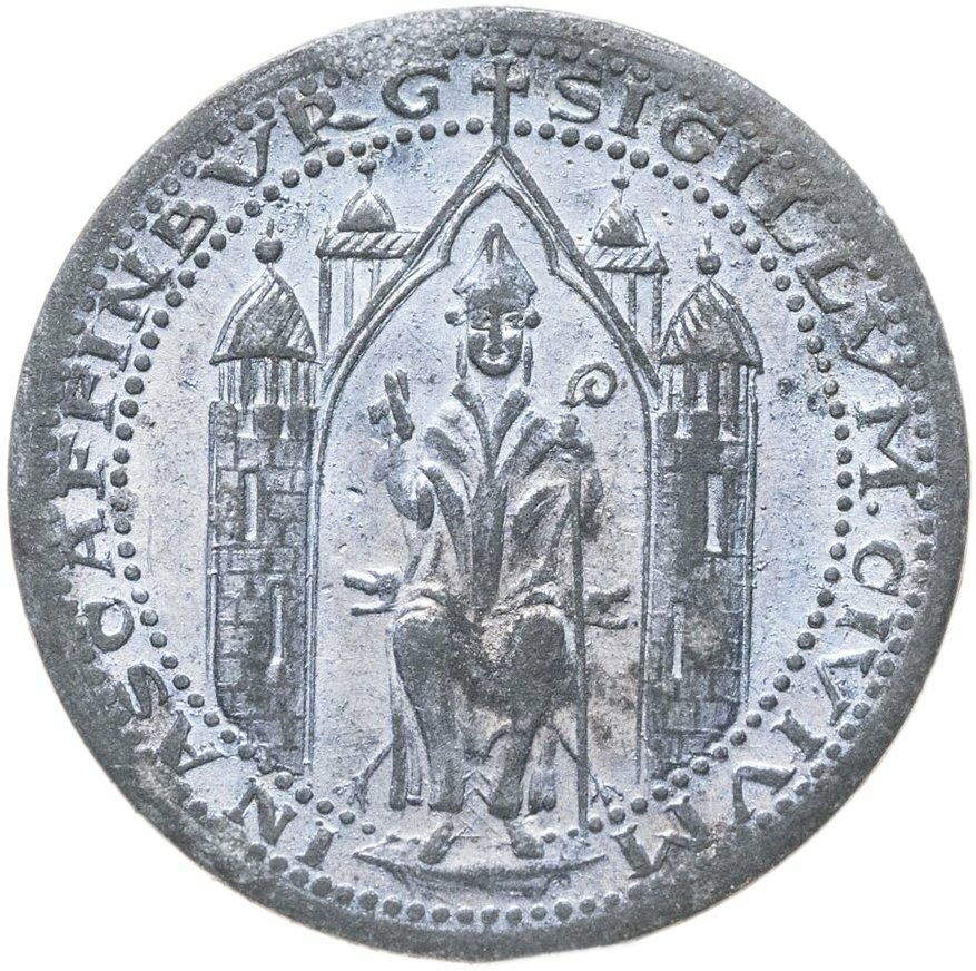 Германия, Ашаффенбург 5 пфеннигов 1917, Железо, в сохранности F-VF