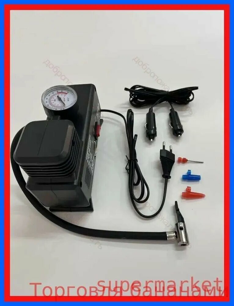 Aвтомобильный компрессор, электрический насос 12V и 220V, для шин, надувных лодок и матрасов