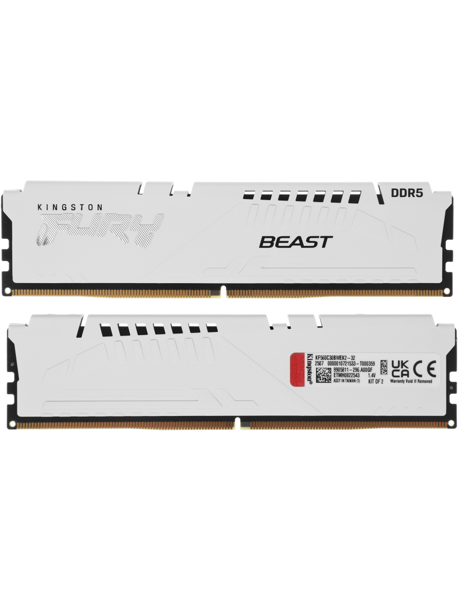 Память DDR5 2x16GB 6000MHz Kingston KF560C30BWEK2-32 Fury Beast RTL Gaming PC5-48000 CL30 DIMM 288-pin 1.4В kit single rank с радиатором RTL