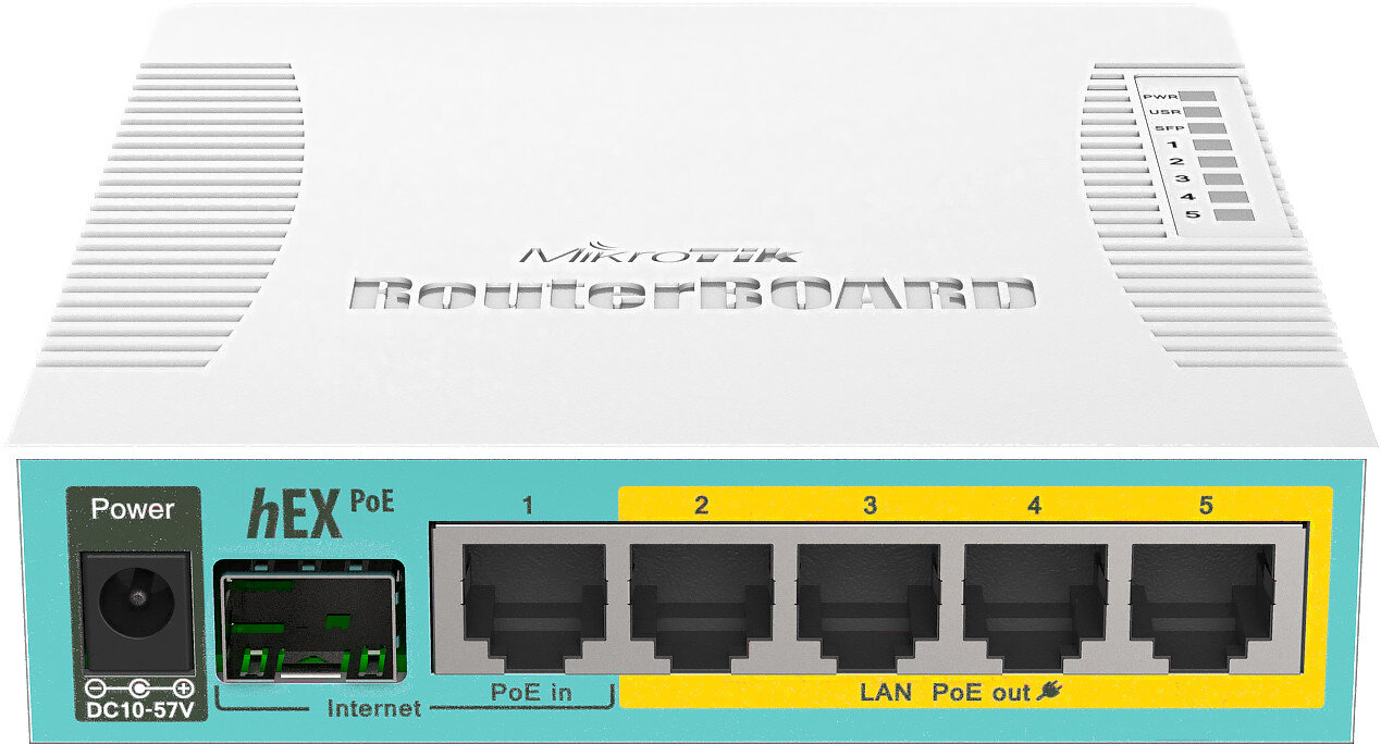 Роутер hEX Mikrotik PoE RB960PGS 10/100/1000BASE-TX/SFP белый