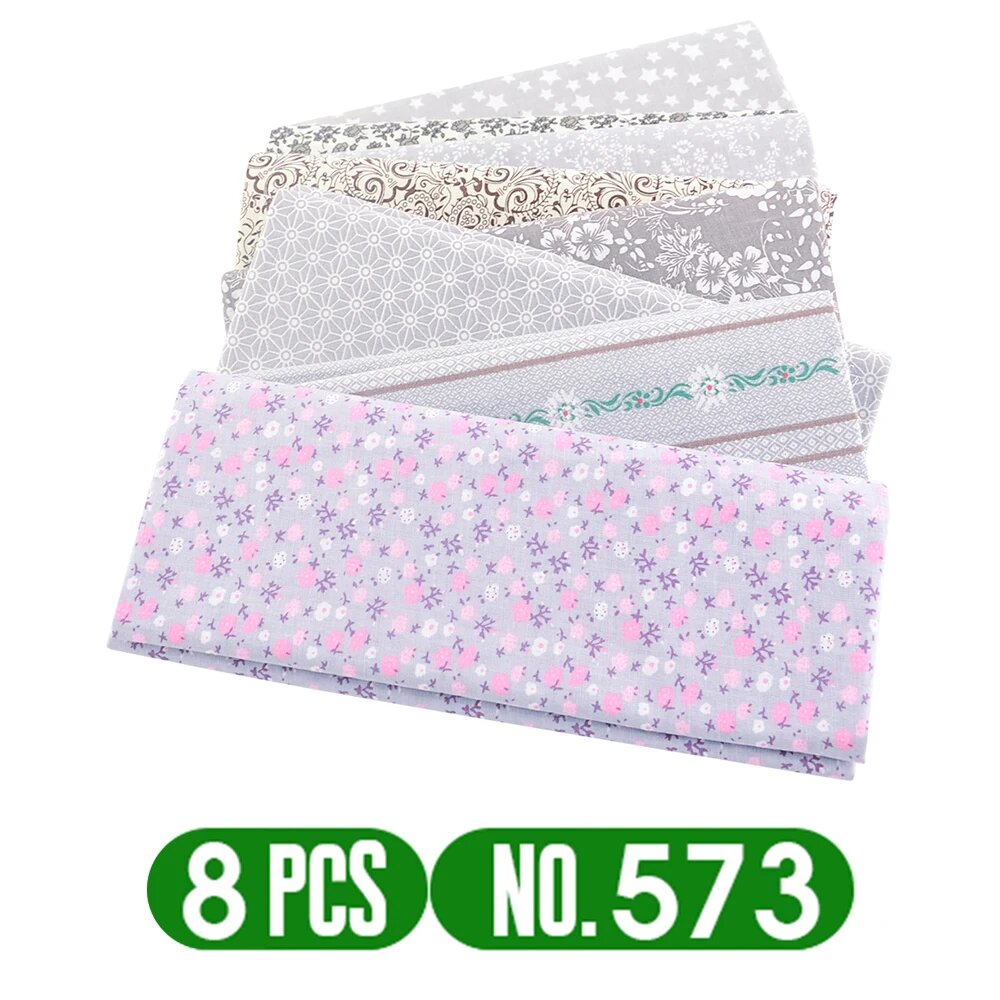 Ткань хлопковая для шитья Teramila, 8 шт, 25x25 см, Цвет: Pwbz-573-8pc