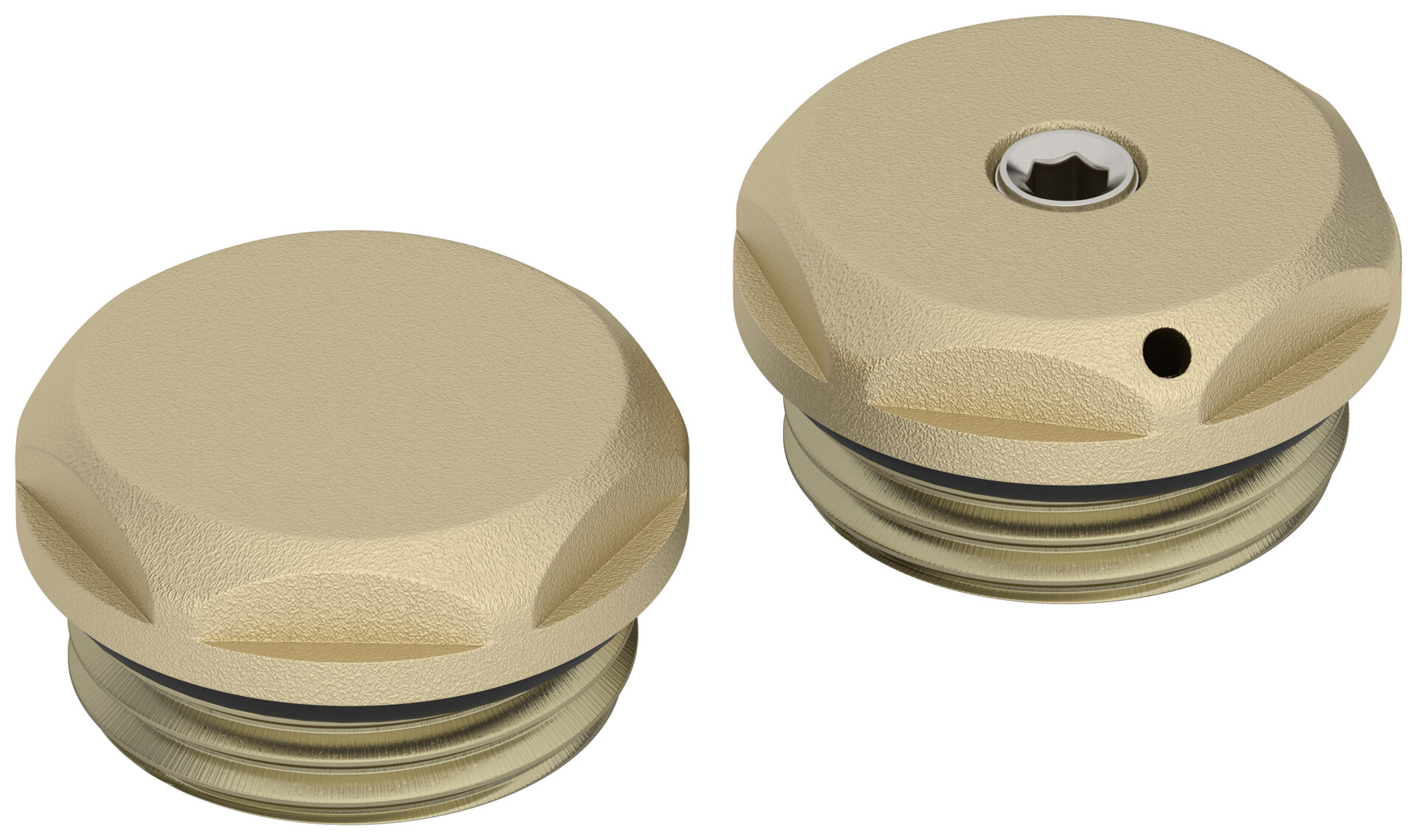Спускной клапан с заглушкой Сунержа d 25 мм (G 1/2" НР) Матовая шампань