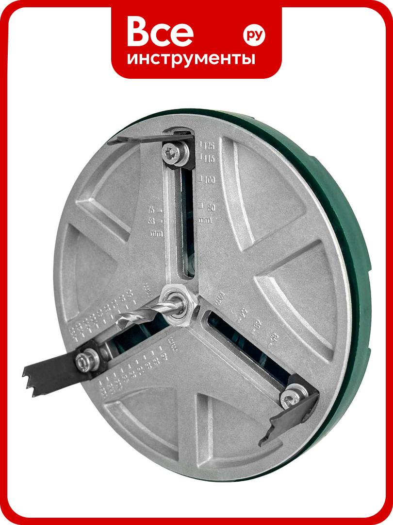 Пила кольцевая регулируемая 45-130 мм vertextools 0282-45-130 для древесины и пластика, с цилиндрическим хвостовиком