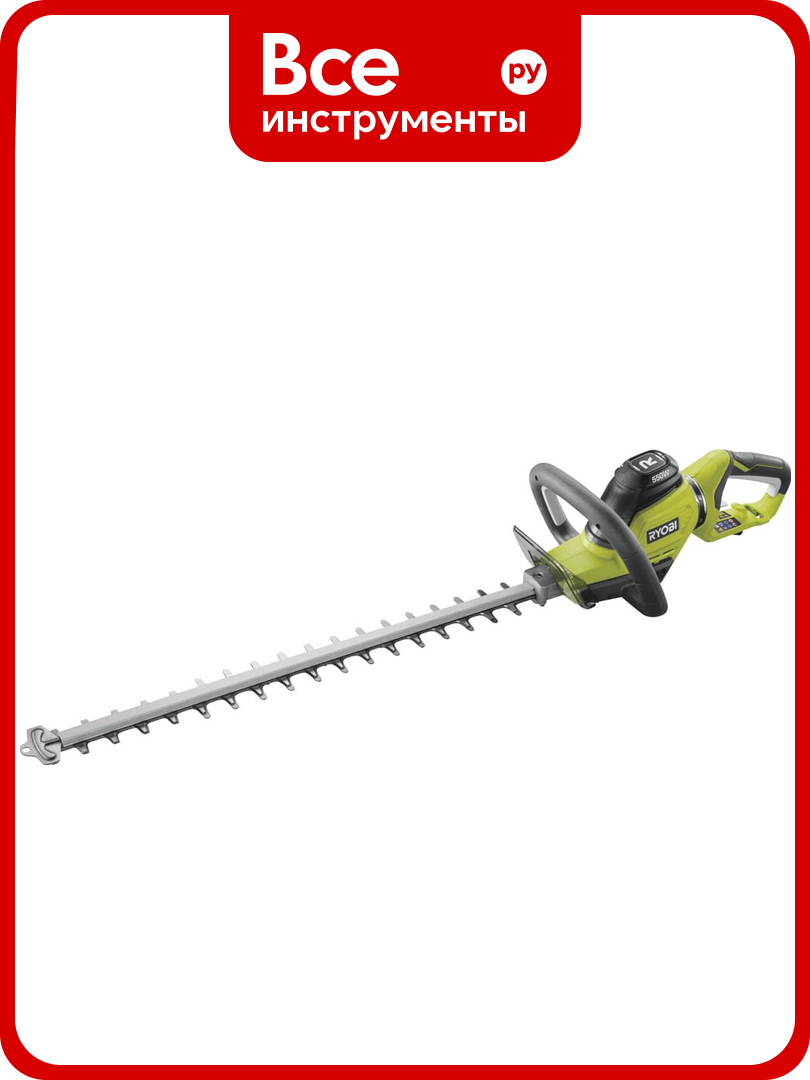 Электрический кусторез Ryobi RHT5655RS 5133003643, легко, с поворотной рукояткой, двусторонним ножом, щеточным