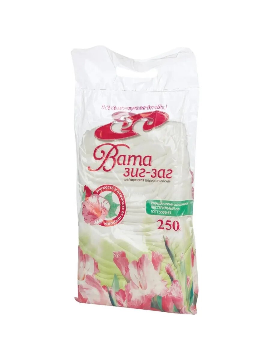Медицинская вата Зиг-заг 250 г — гигиена и комфорт