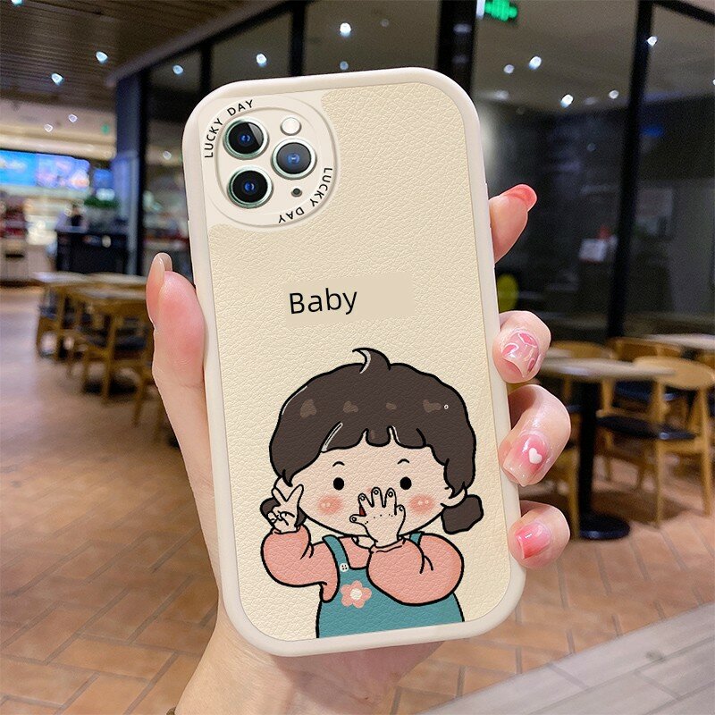 IPhone 11 Pro Антично-белый кожаный чехол с совместным шнурком - премиум защита
