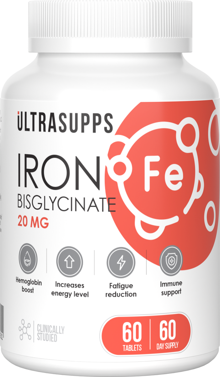 UltraSupps Железо 60 таблеток Ultrasupps Iron 60 Tablets 50ml