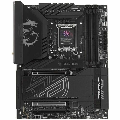 Материнская плата MSI MPG Z890 CARBON WIFI - LGA 1851, Intel Z890, 4xDDR5-6400 МГц, 1xPCI-Ex16, 5xM.2, ATX