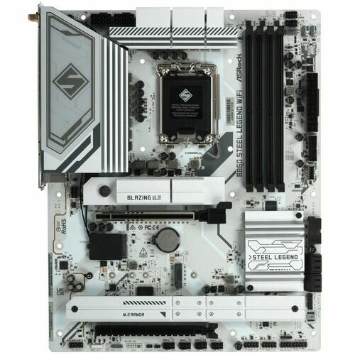 Материнская плата ASRock B860 Steel Legend WiFi - LGA 1851, Intel B860, 4xDDR5-5600 МГц, 1xPCI-Ex16, 4xM.2, ATX