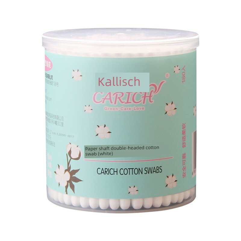 Ватные палочки Greenleaf Love Life Calish, двусторонние, 180 штук в упаковке, для снятия макияжа, очистки ресниц и ушей