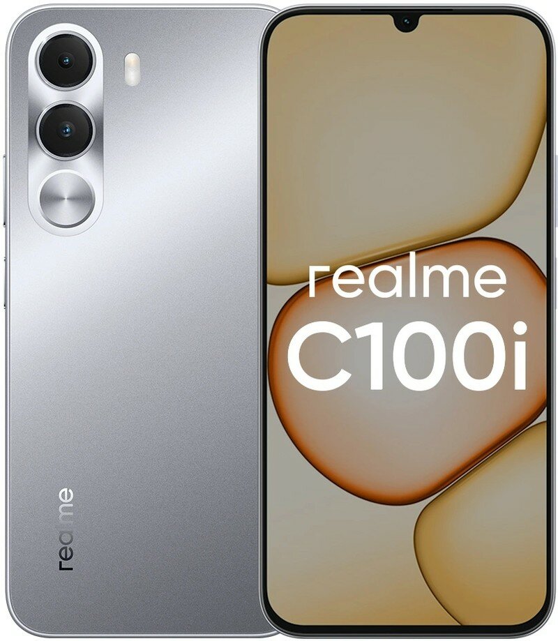 6.74" Смартфон REALME C100i 4/128Gb, RMX5377, NFC, IPS, 120Гц, 7000мAч, серебристый