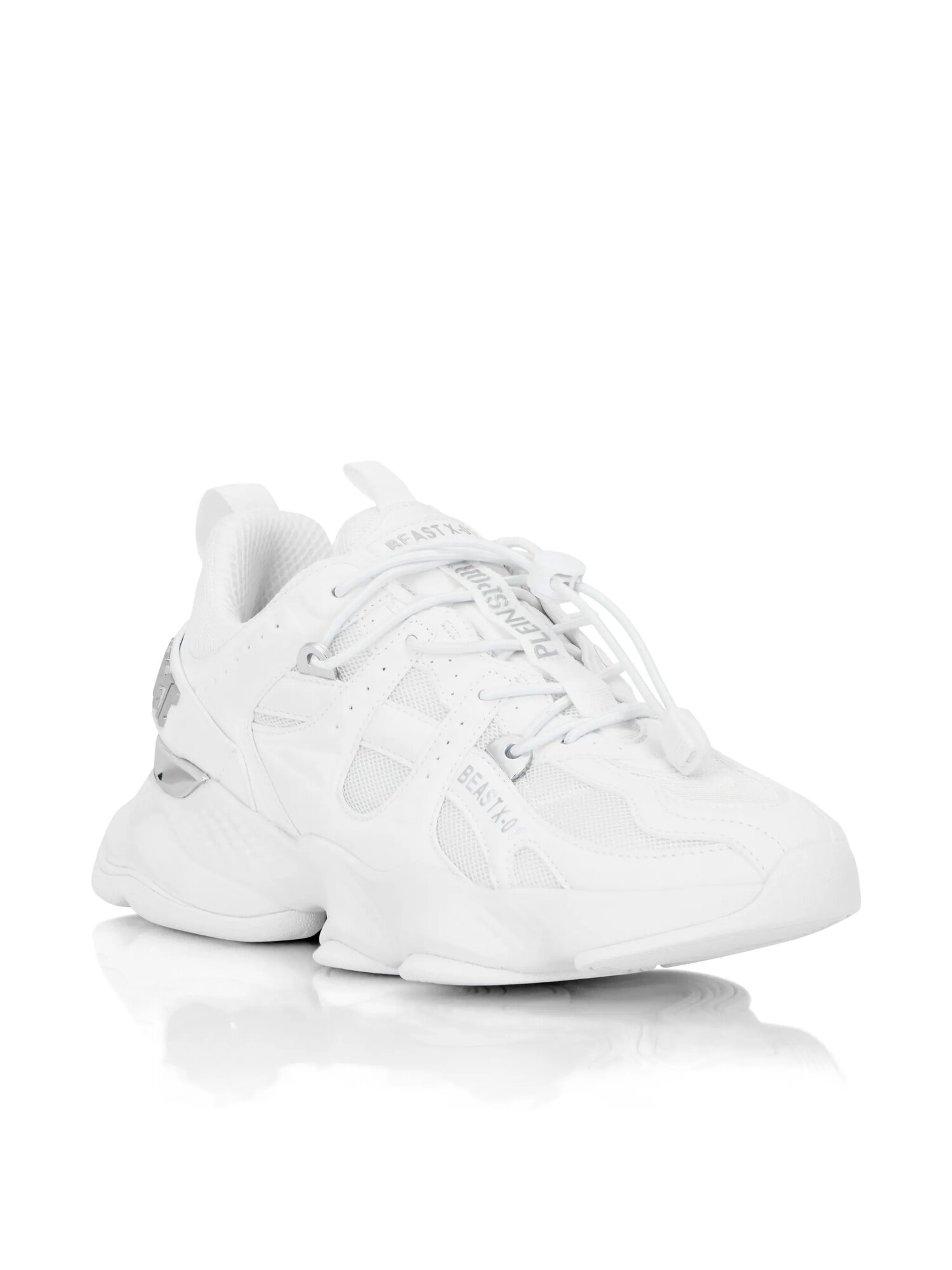 Кроссовки PLEIN SPORT Runner Beast X-01 sneakers, размер 36, бежевый/белый — фото 1