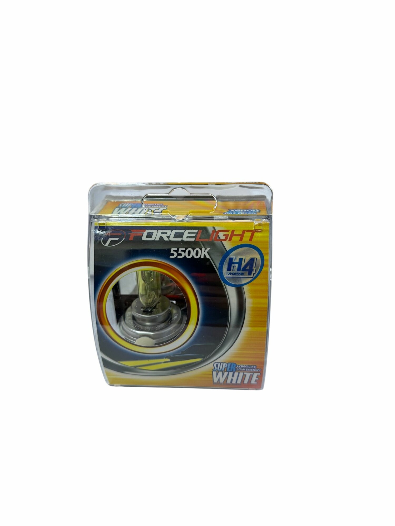 Лампа "FORCE LIGHT" H4 60/55 12V (Желтая Всепогодная) (Пластик бокс комп.)