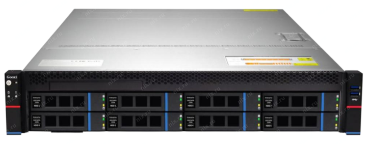 Gooxi 0.95.002.1046 AS201-D08R-G3 2u 8 bay server with direct backplane, based on ICE lake; Rear 2x2.5" NVMe, 2x1300W