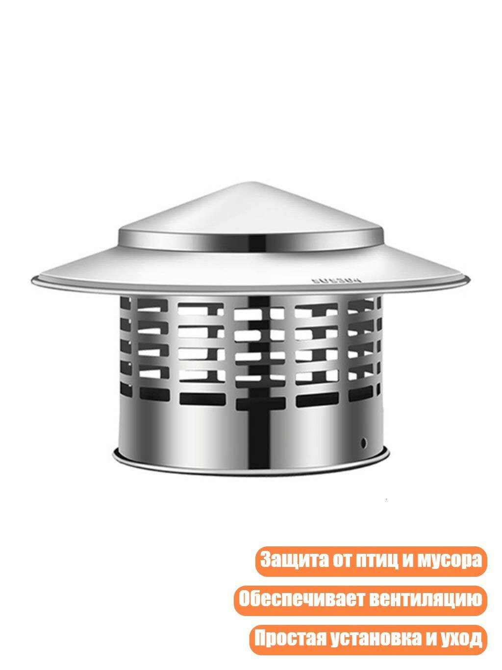 Нержавеющая насадка на дымоход, 110mm