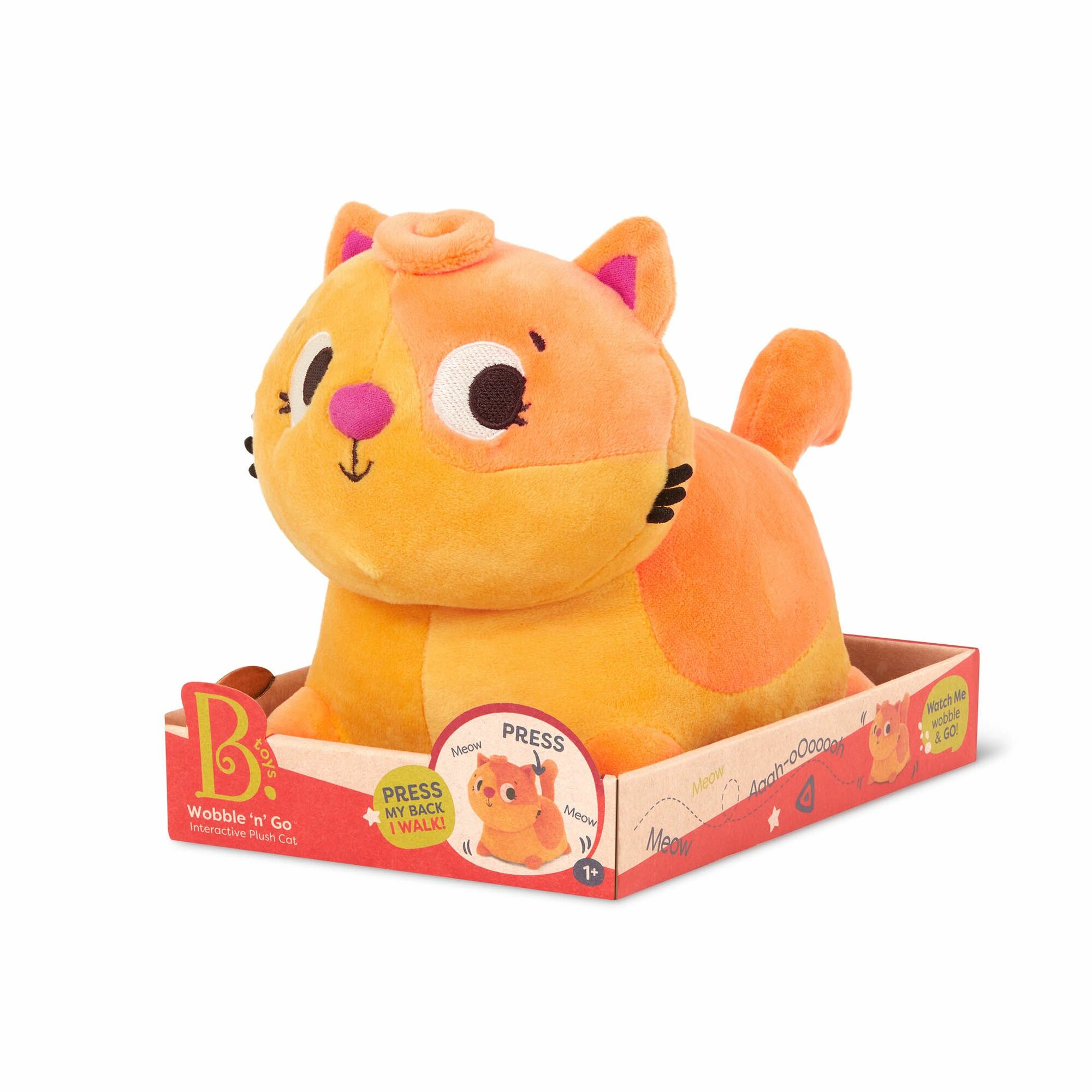 Интерактивная игрушка B.Toys - Мягкая игрушка-котенок Wobble 'n' go Kitty, 6+ мес. - Би. Тойс BX1655Z