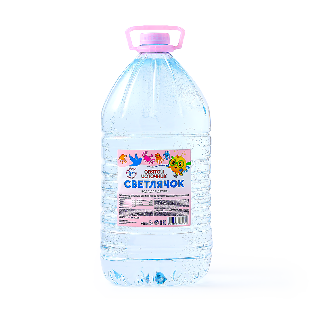 Вода детская «Светлячок», «Святой Источник», с рождения, без сахара, 5 л
