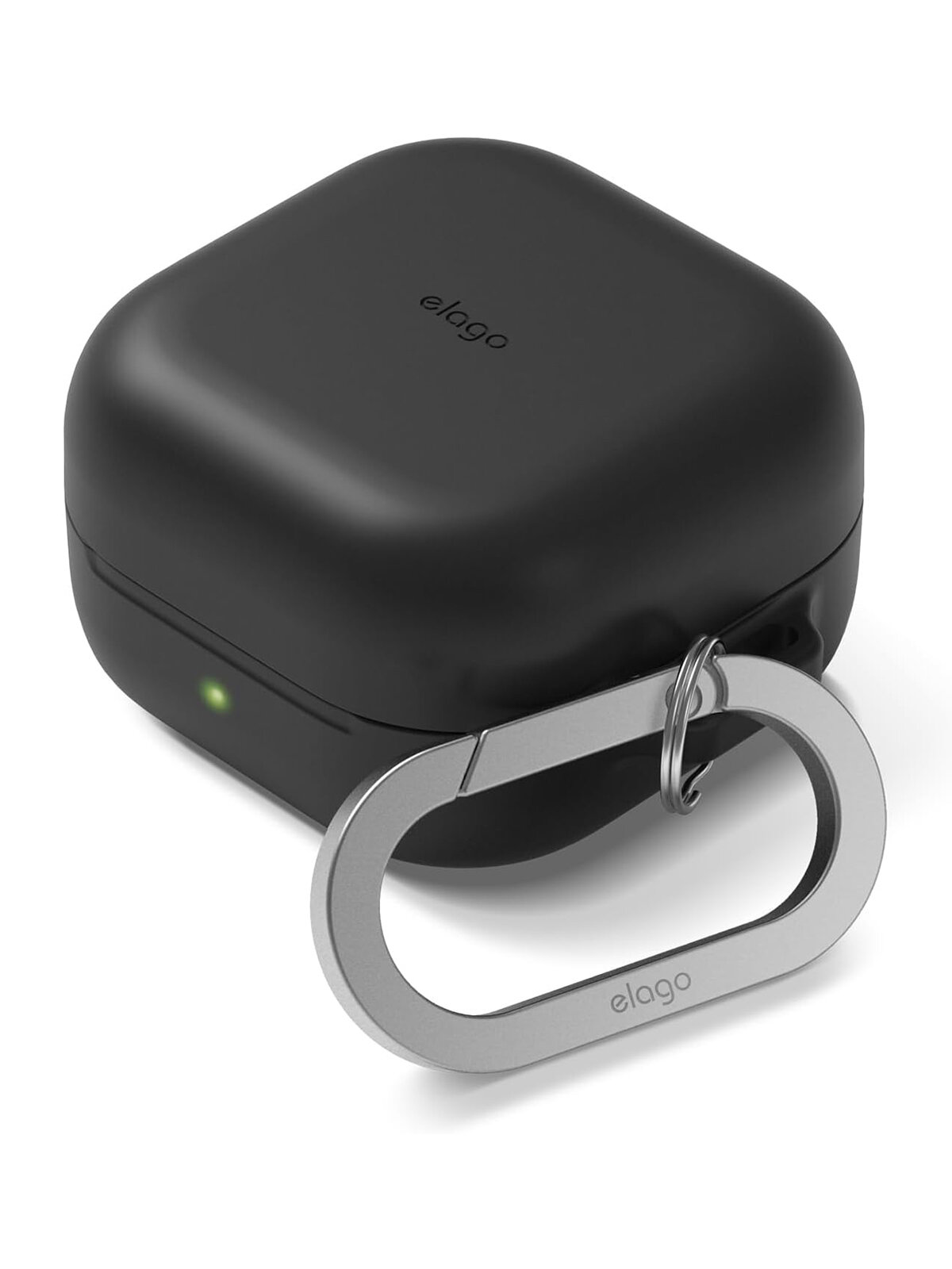 Чехол Elago для наушников Samsung Galaxy Buds 4/Buds 4 Pro, силиконовый с покрытием soft touch, с карабином, черный