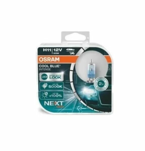 Лампа 12V H11 55W PGJ19-2 5000K OSRAM COOL BLUE INTENSE 2 шт. DUOBOX 64211CBN-HCB