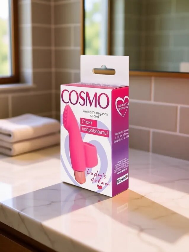Розовый клиторальный стимулятор Cosmo, розовый, Для женщин, силикон, 7, 2,1