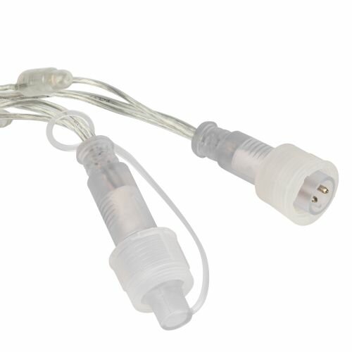 Гирлянда светодиодная "Нить" 10м 100LED тепл. бел. IP65 220В бел. мерцание провод прозр. ПВХ (без шнура питания) Эра Б0051889