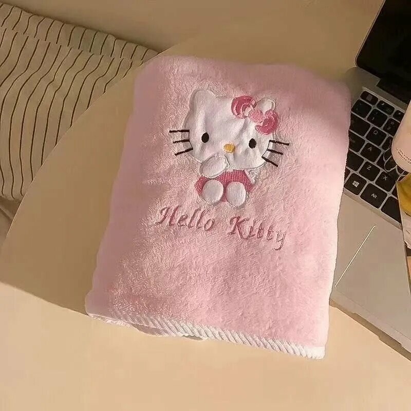 Hello Kitty Полотенце для ванной, Муслин, 70x140 см, розовый, 2 шт.