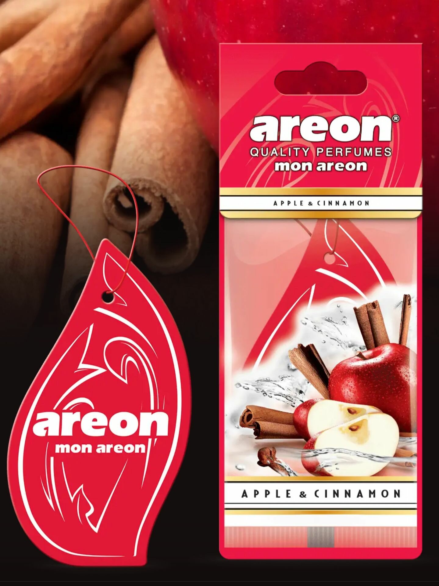 Освежитель (ароматизатор) подвесной картон AREON MON AREON Яблоко и корица