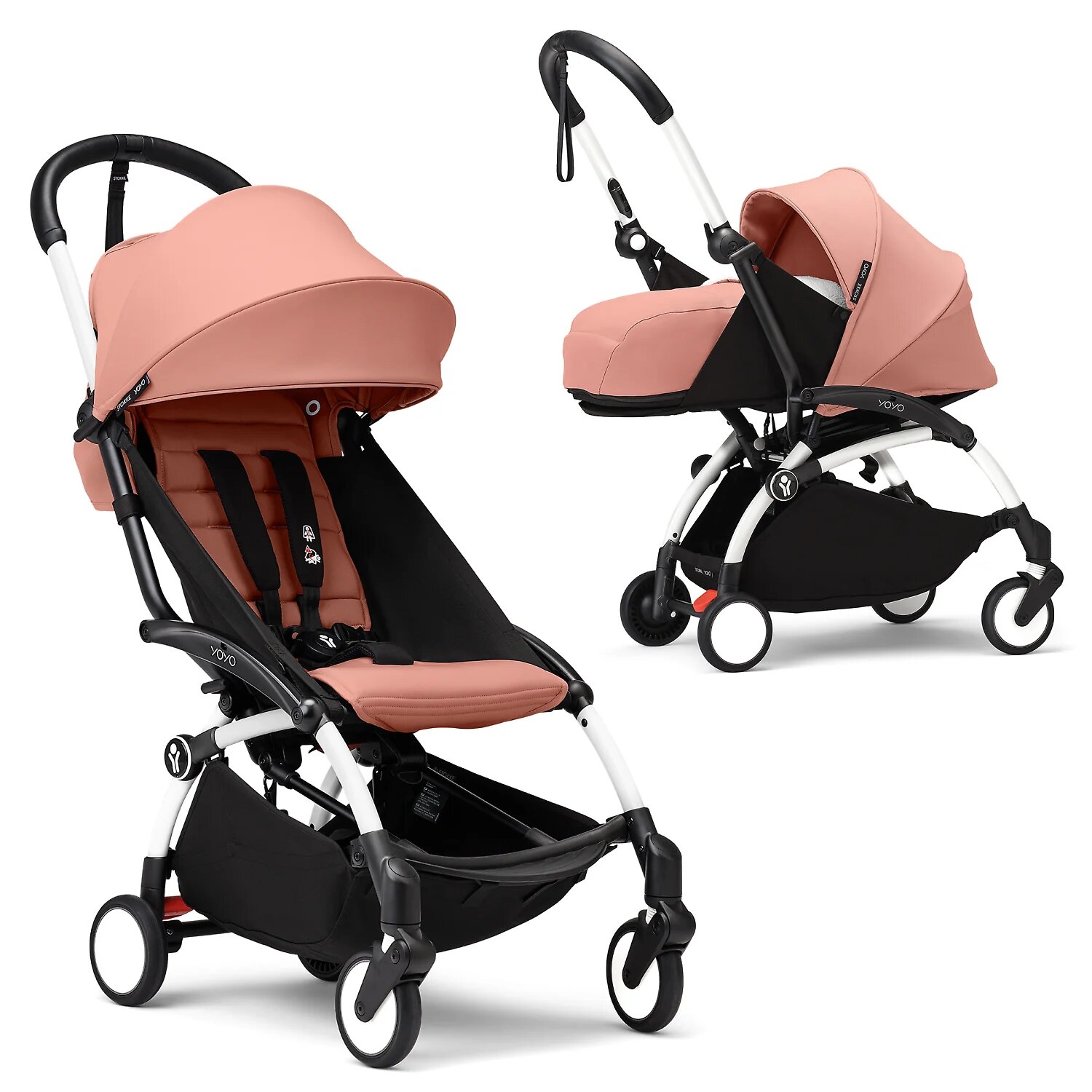 Детская коляска 2в1 Stokke YOYO 3 + Newborn Pack 0+, цвет Ginger / White Frame (Имбирный / Белая рама)