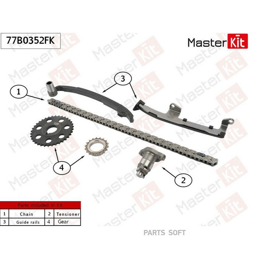 MASTERKIT 77B0352FK Комплект цепи ГРМ
