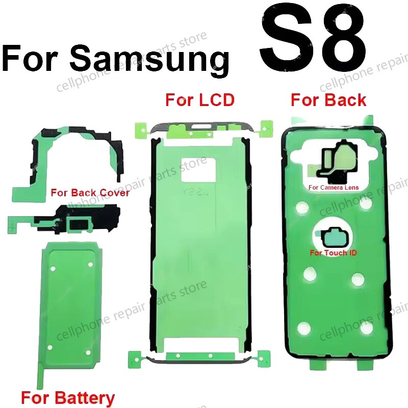 Полный набор водонепроницаемых клеев для Samsung S8 S9 S10 S20 S21 S22 Plus Ultra S21FE ЖК-экран, S8