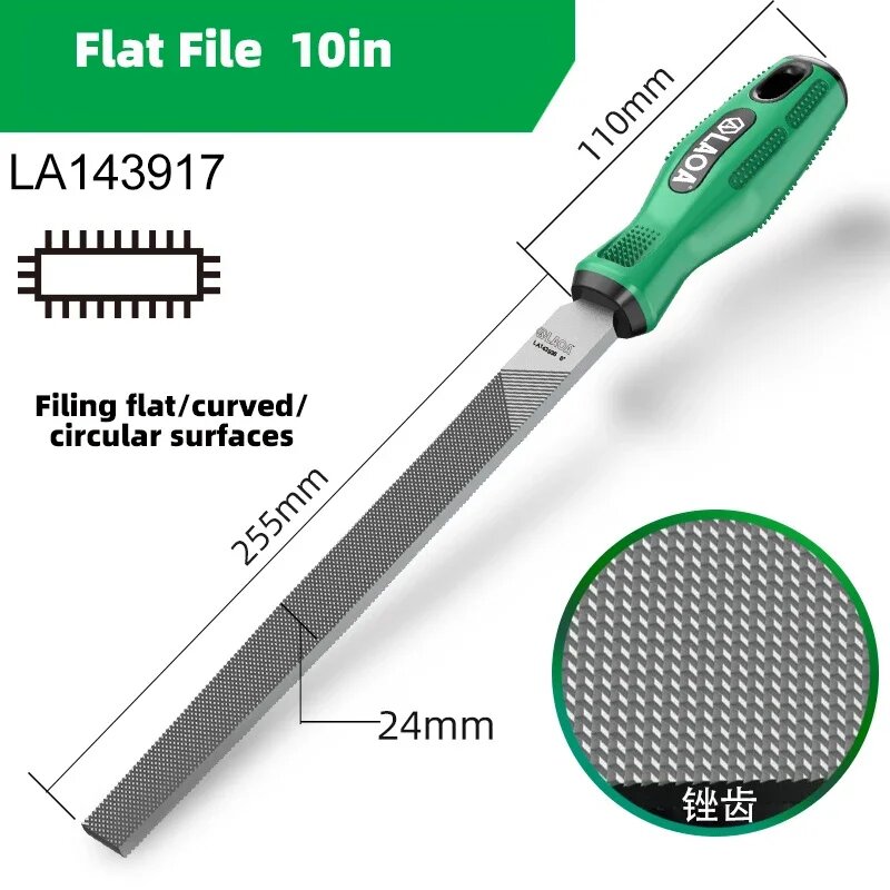 Напильник плоский LAOA 10in, LA143917, 255mm