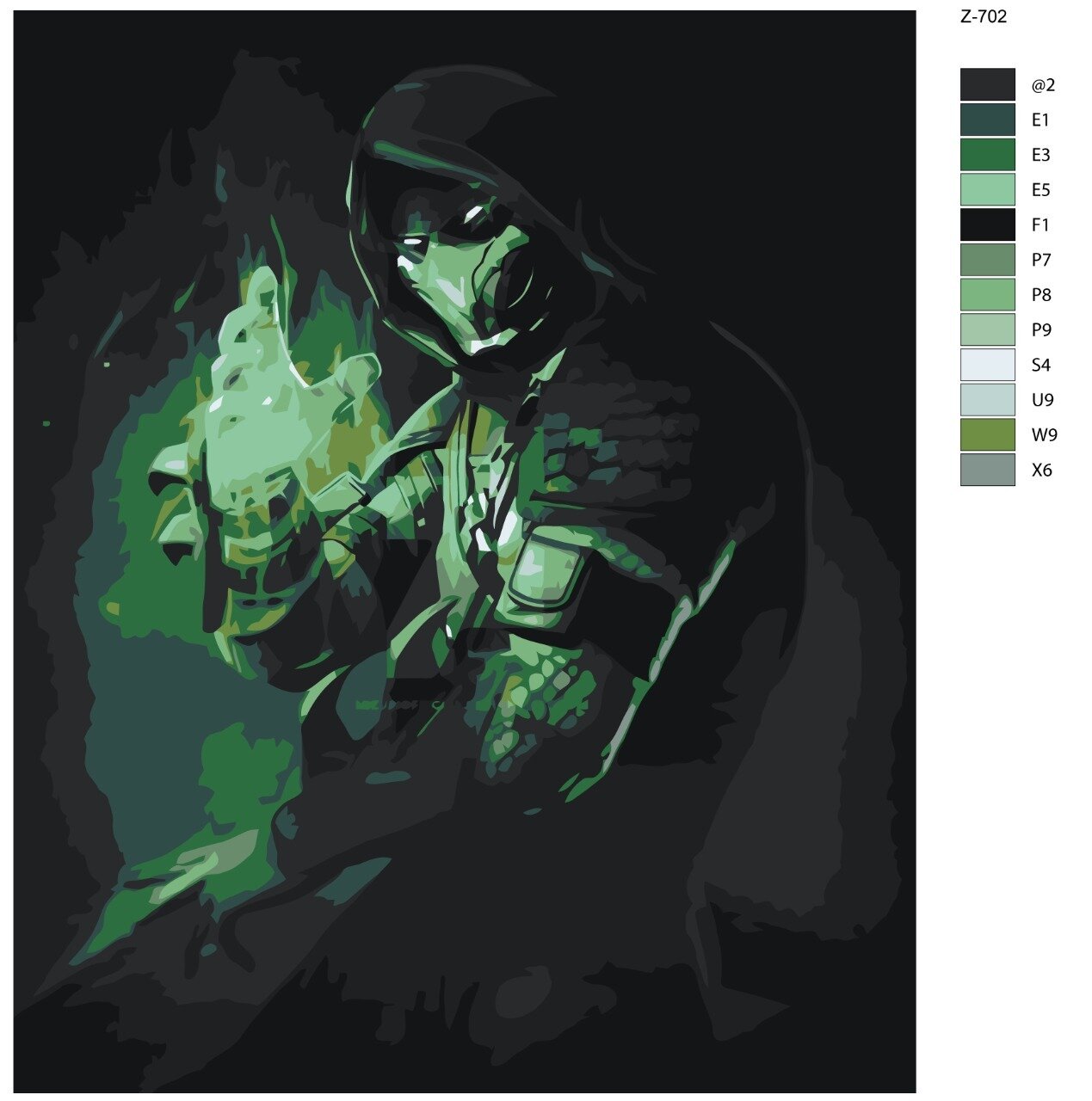 Картина по номерам Z702 "Рептилия- Мортал Комбат(Mortal Combat) 40x50