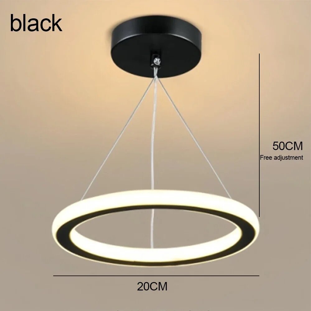 Потолочный светильник кольцо Black, 20см, 50см