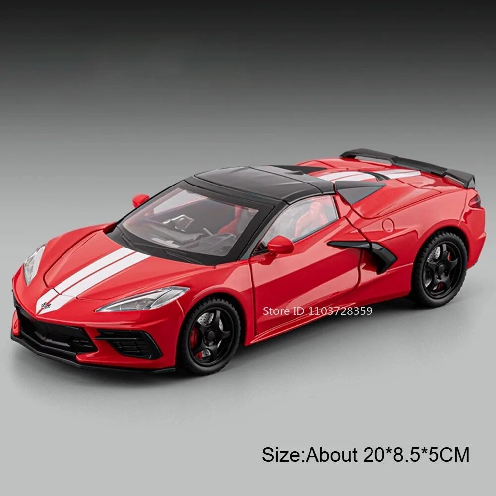 Красный Chevrolet Corvette C8 1:22