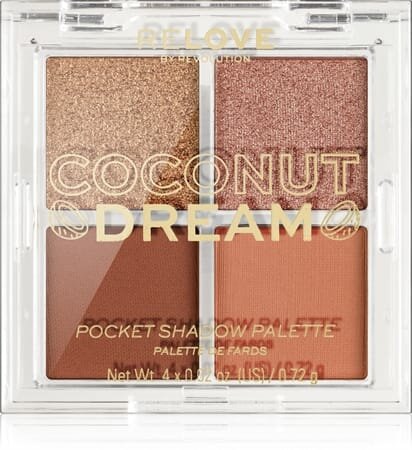 Тени для век Relove by Revolution Pocket Palette, coconut dream, 4 0.72 г