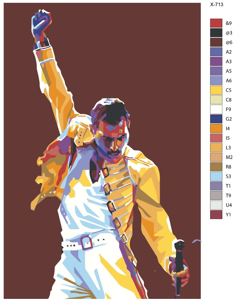 Картина по номерам X-713 "Певец Freddie Mercury" 60х90