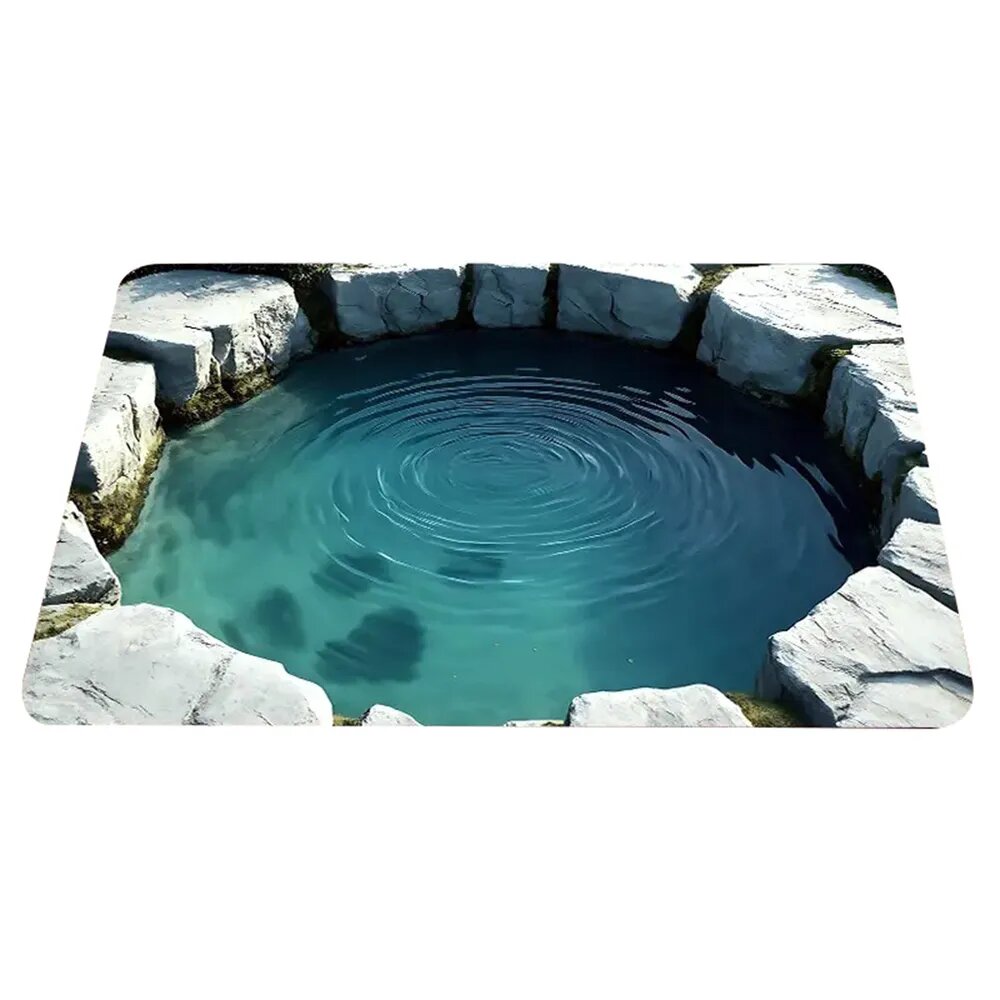 Коврик для ванной 3D 60x90 см, нескользящий, водоотталкивающий, зеленый