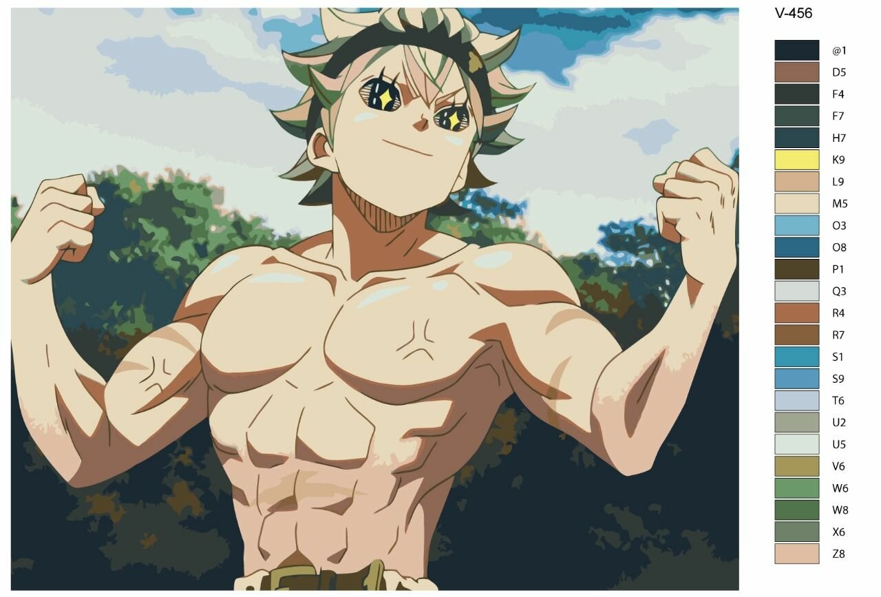 Картина по номерам V-456 "Аниме Черный клевер 2 (Black Clover ). Аста (Asuta)", 40x50 см