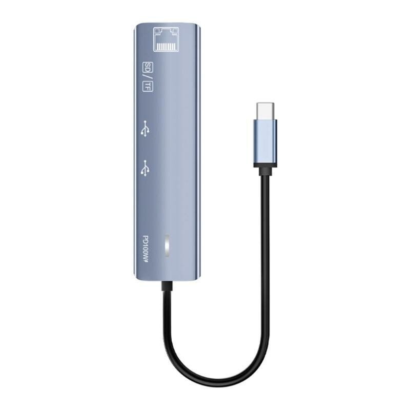 USB-C док-станция с видеовыходом, Ethernet и слотами для карт