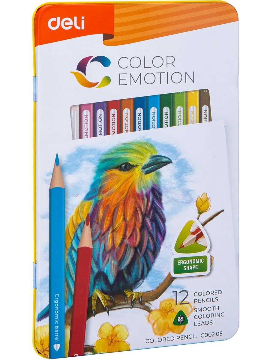 Карандаши "Color Emotion", в металлической коробке, 12 цв